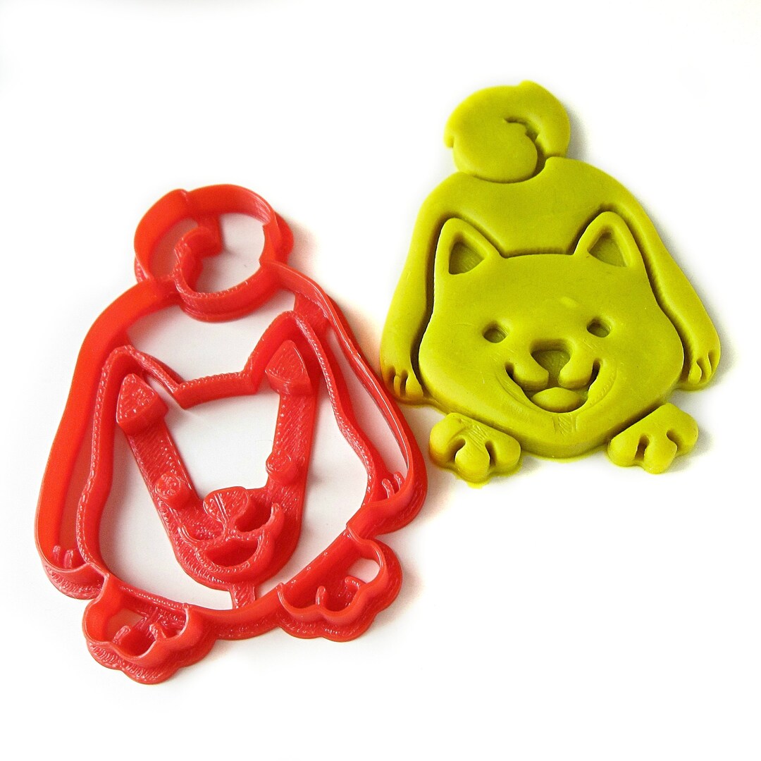 Shiba Inu / Akita Inu Dog Face Portrait Cookie Cutter, Cute Dog Butt ...