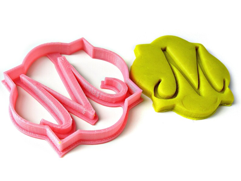 Single Letter MONOGRAM Custom Cookie Cutter Stamp, Fondant Cutter. 3D ...