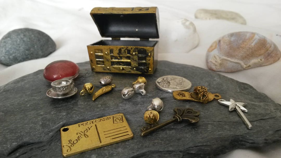 Fairy Treasure Chest With Wand, Fairy Door Key, Fairy Bells and Fairy ...
