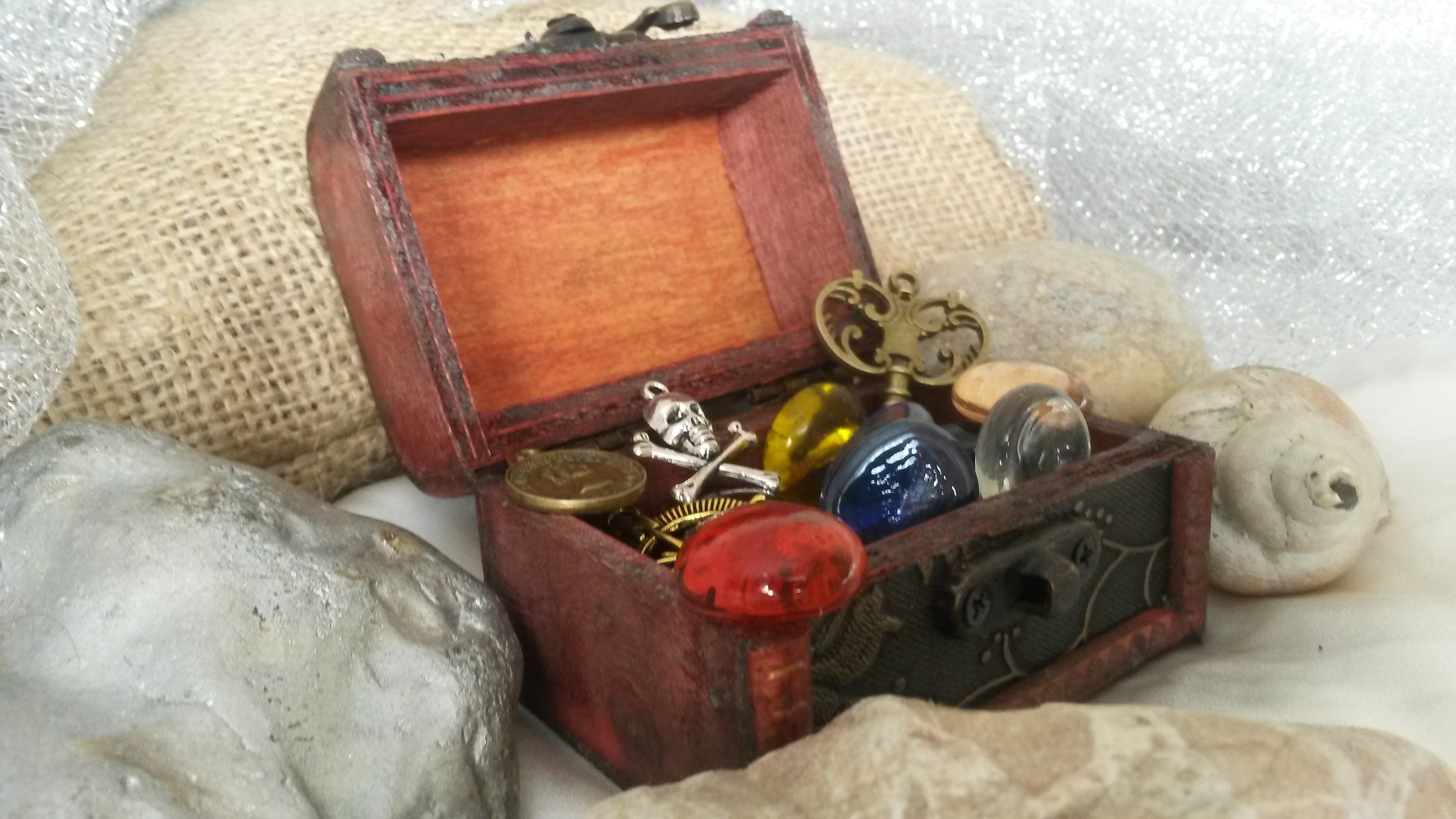 Mini Wooden Treasure Chest Filled With Glittering Pirate - Etsy