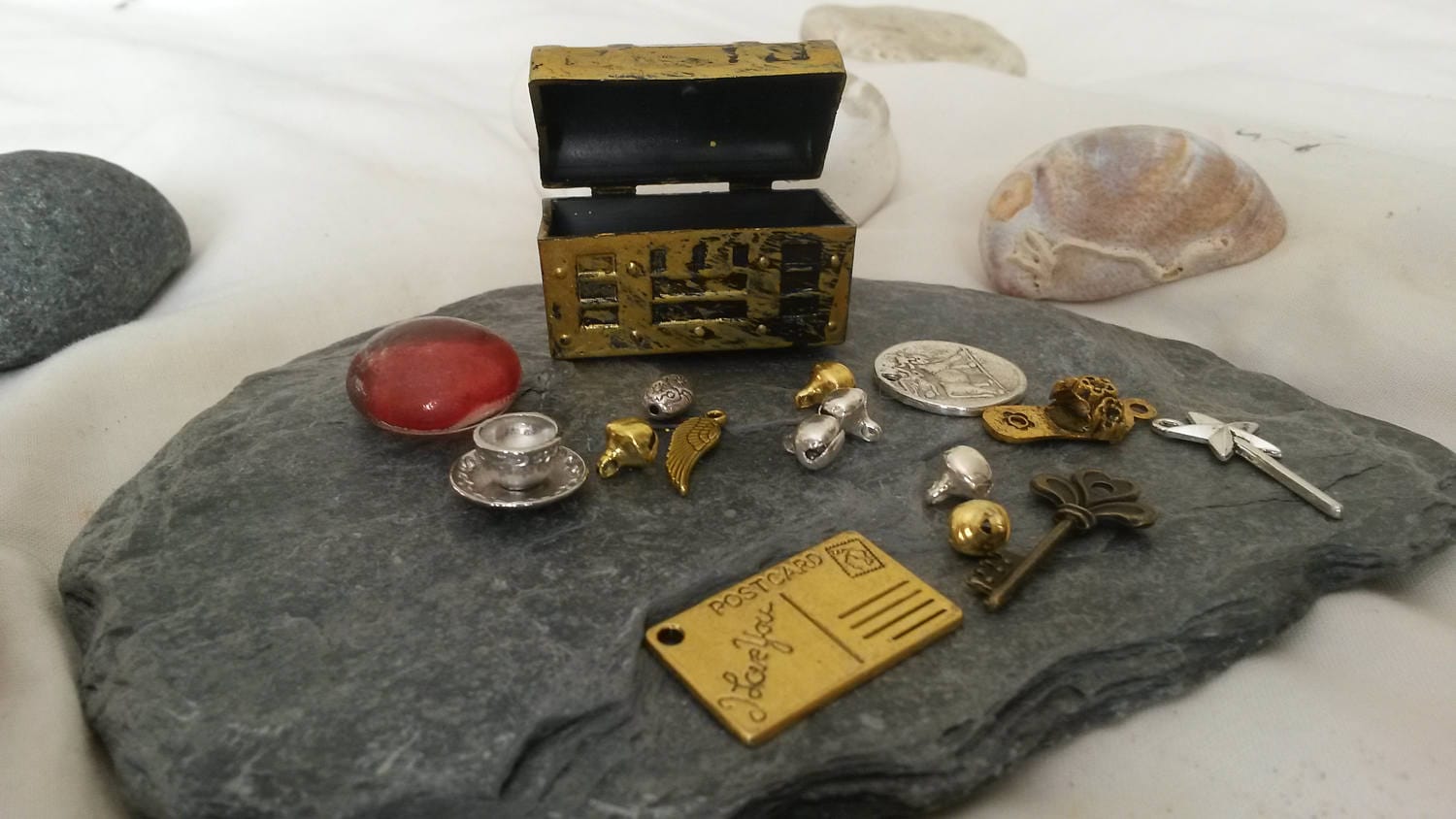 Fairy Treasure Chest With Wand, Fairy Door Key, Fairy Bells and Fairy ...