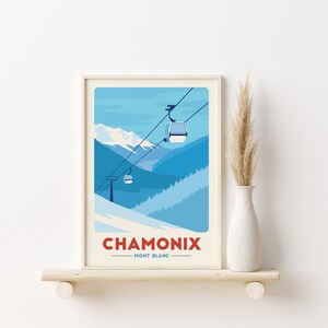 Chamonix France Ski Poster, Ski Poster Decor Art Print, Mont Blanc, Ski ...