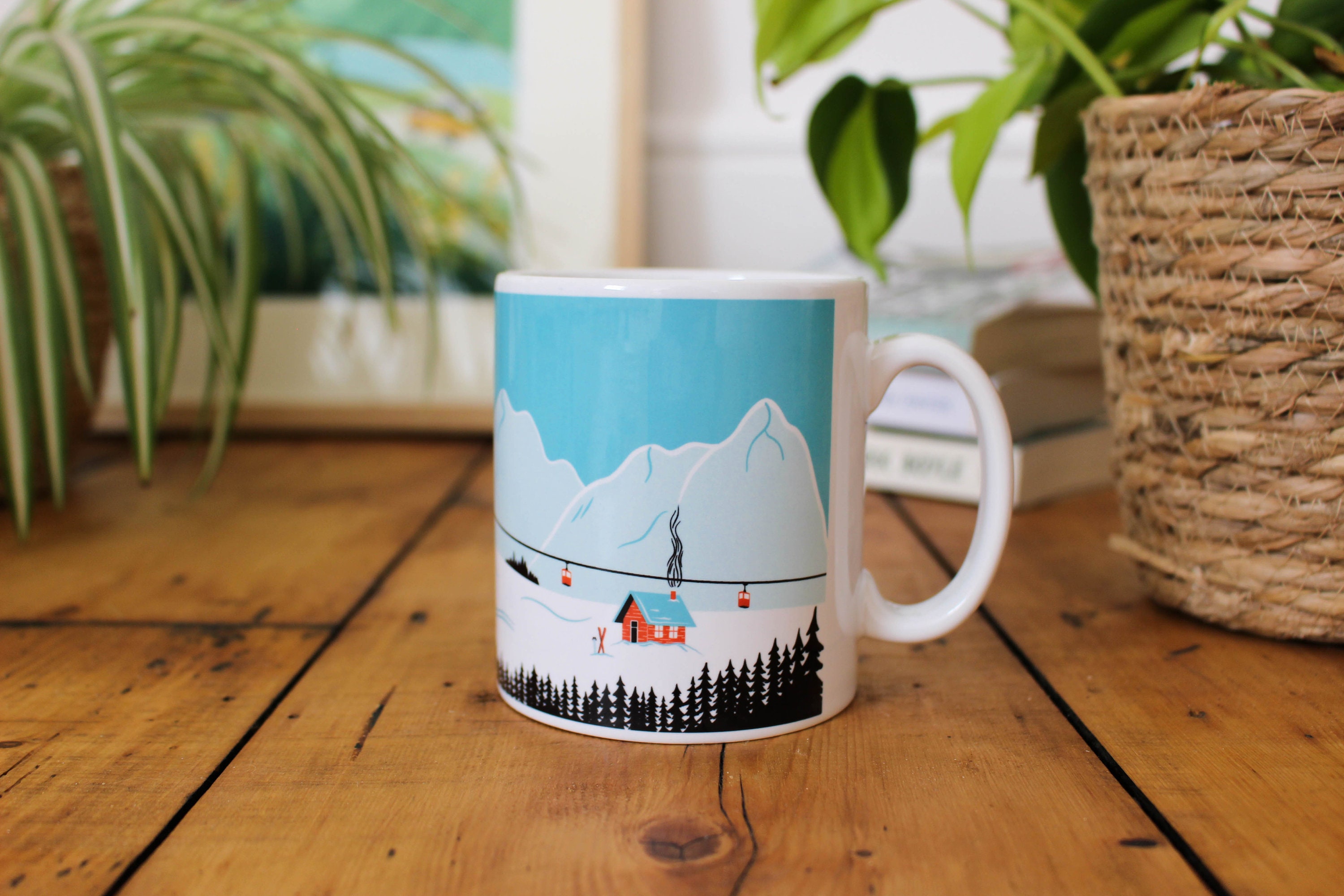 Set of 2 Ski Mugs Skiers Mug Skiing Mug Ski Scene Mug Ski - Etsy UK