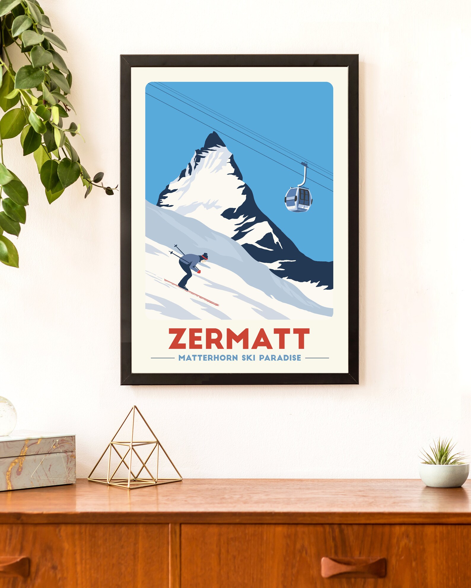 Ski Travel Posters, Set of 3, Alps Ski Posters, Ski Gondolas, Ski Lifts ...