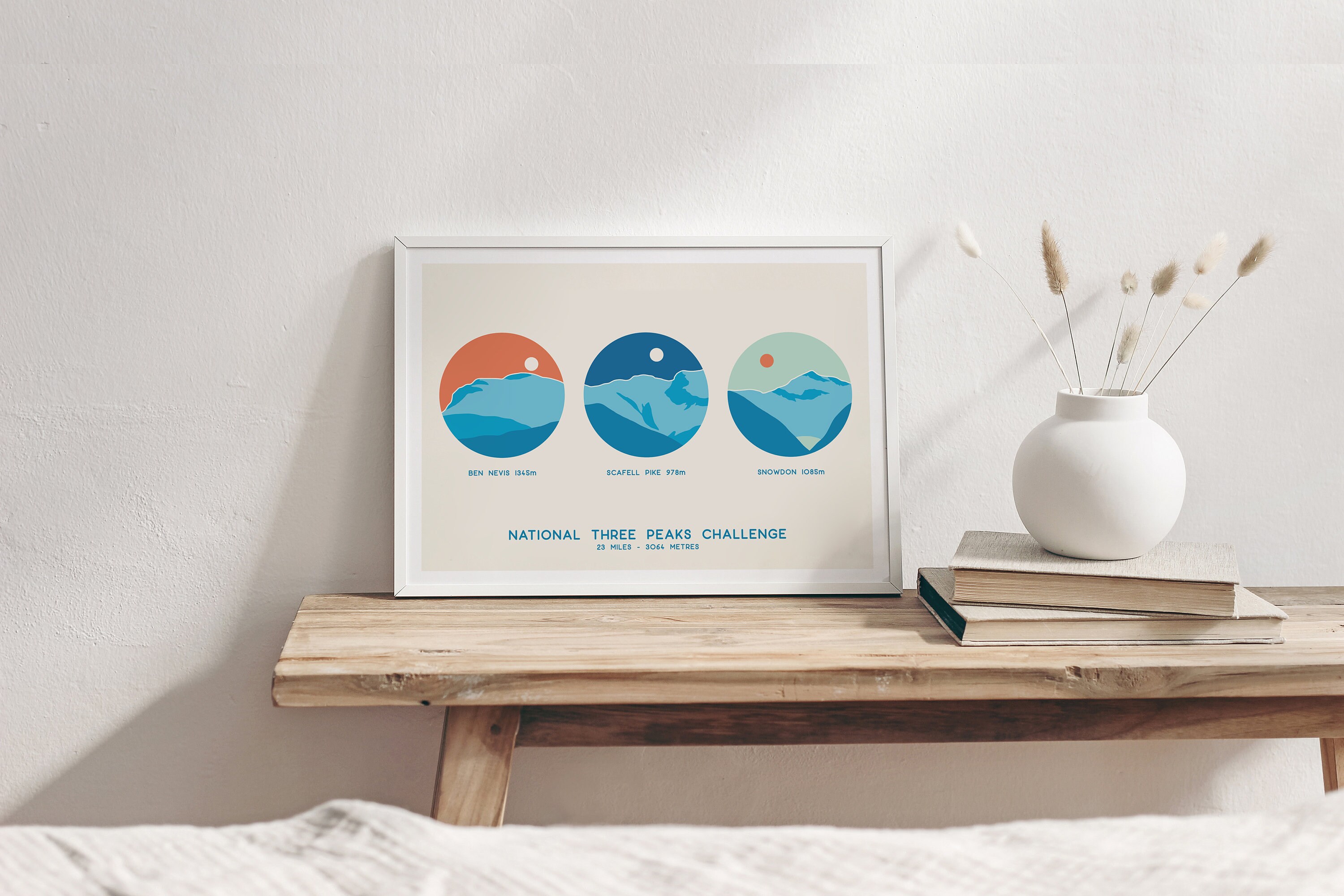 UK National Three Peaks Challenge Poster, Ben Nevis, Scafell Pike ...