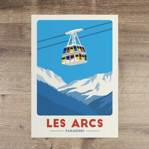 Les Arcs Ski Resort Print, La Plagne, Vintage Travel Poster, Skiing Art ...