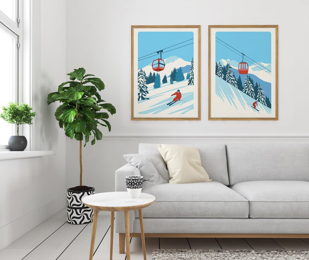 Custom Vintage Ski Resort Posters, Set of 2 - Etsy