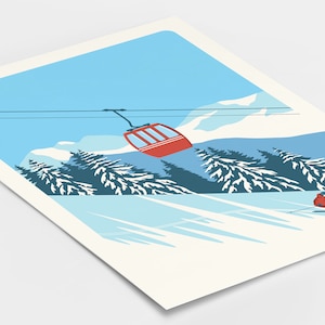 Custom Ski Resort Poster, Ski Print, Skier Print, Ski Lift - Etsy