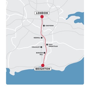 London to Brighton Bike Ride Map, Cycling Print - Etsy