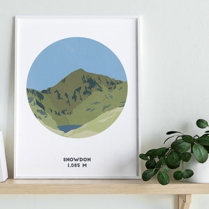 Snowdon Mountain Print, Snowdonia, Three Peaks Challenge, A4 Print, A3 ...