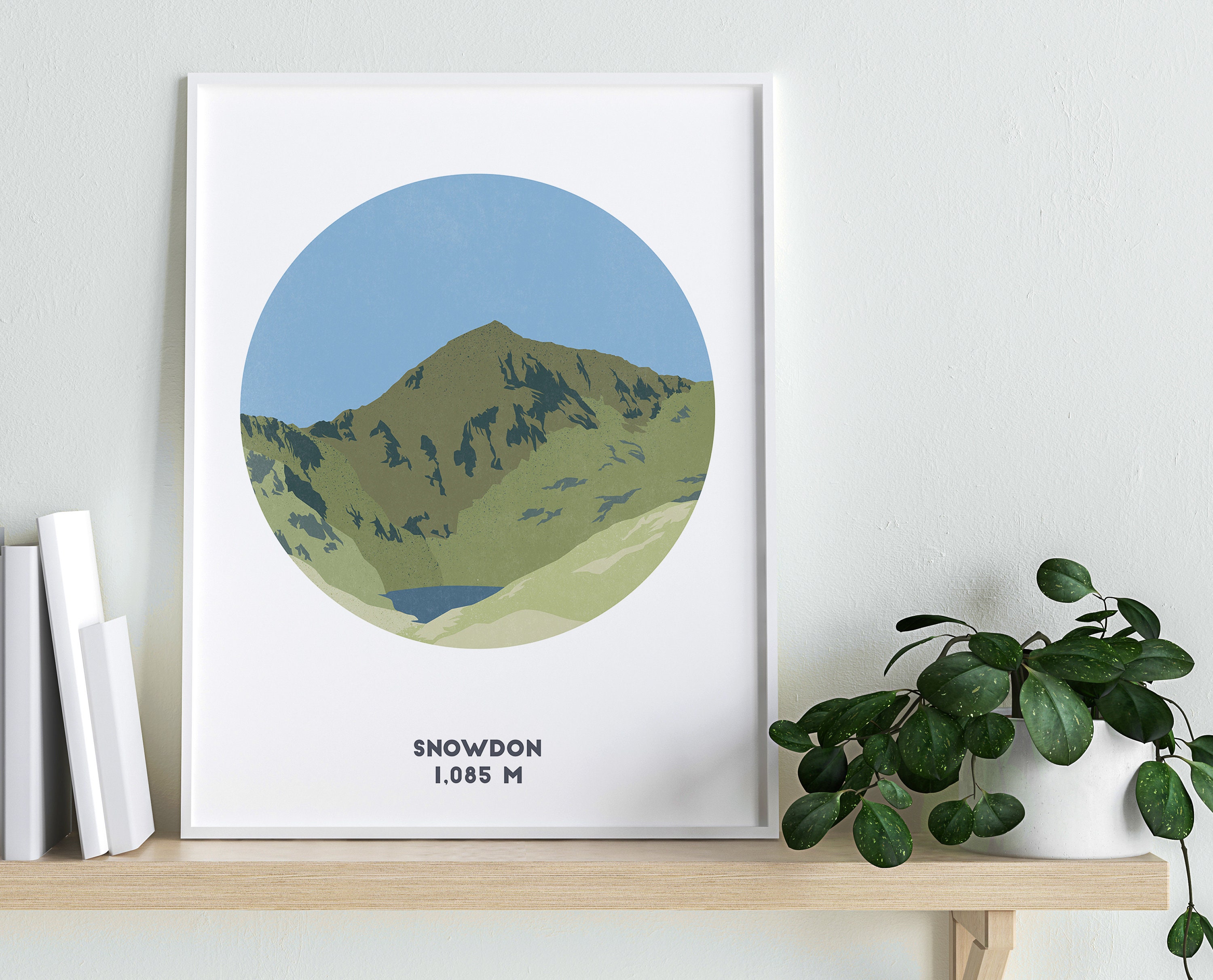 Snowdon Mountain print Snowdonia Three Peaks Challenge A4 | Etsy