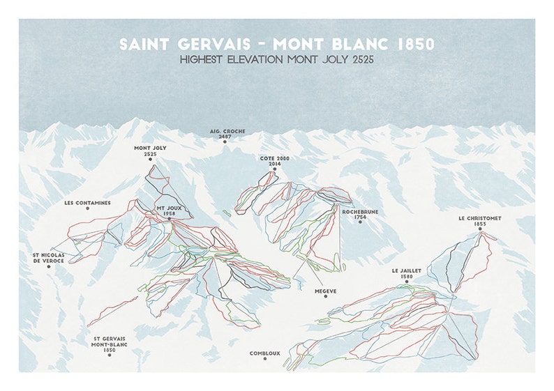 Saint Gervais Ski Piste Map Ski Print Trail Map Ski Art | Etsy Saint Gervais Ski Piste Map Ski Print Trail Map Ski Art | Etsy