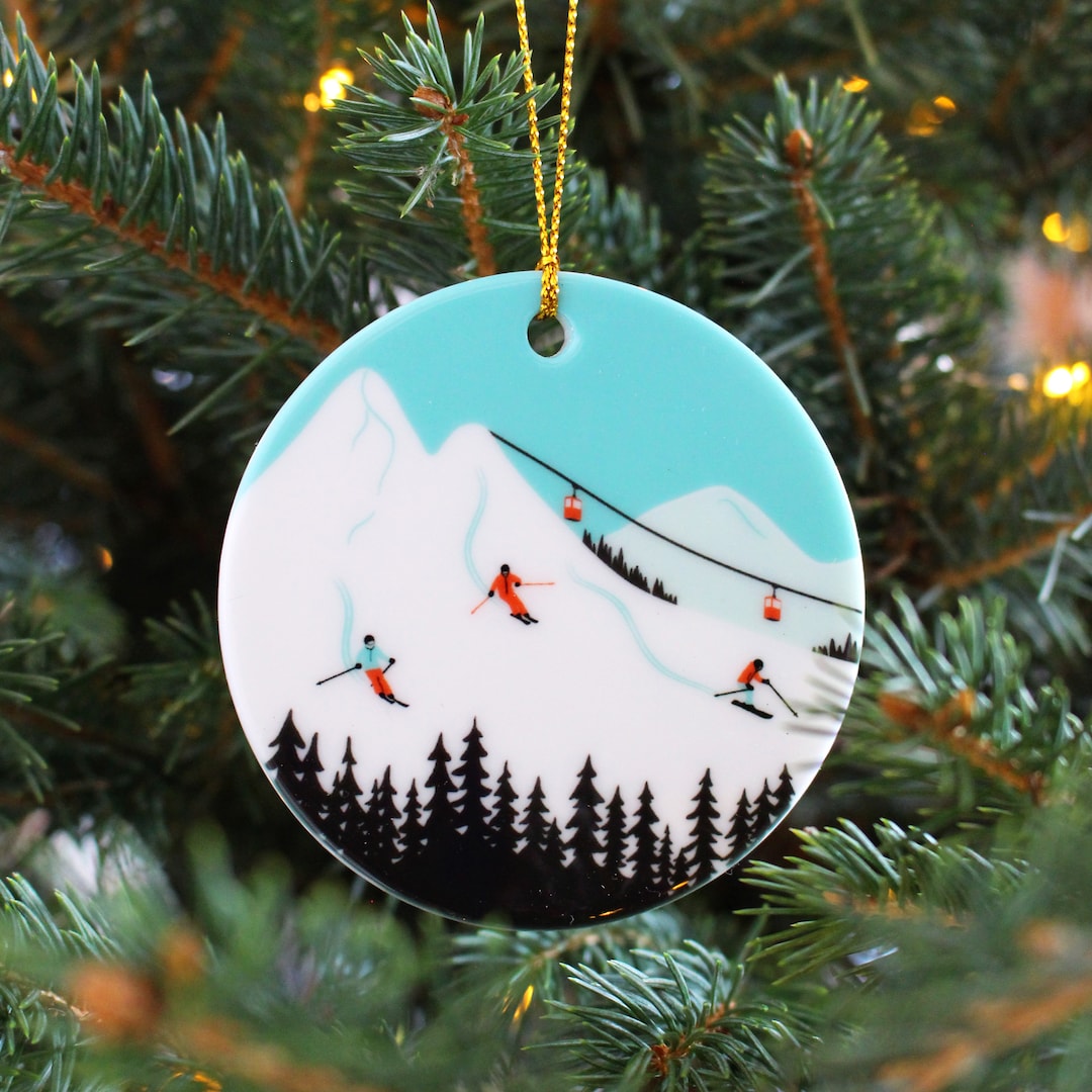 Ski Ceramic Christmas Baubles, Christmas Ski Gift, Skiers - Etsy UK