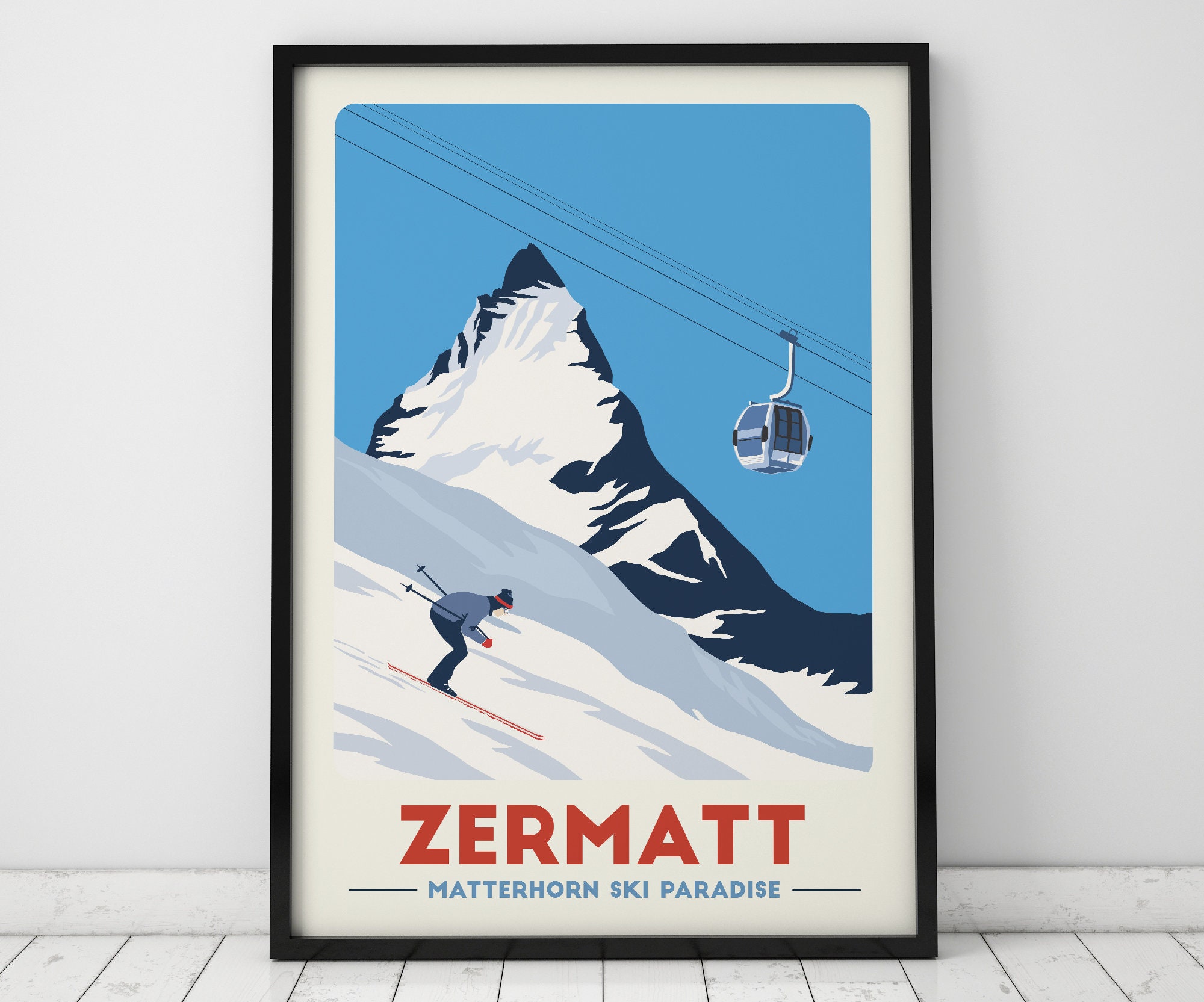 Home Decor Home & Living Vintage Zermatt Matterhorn Tourism Poster A3 ...