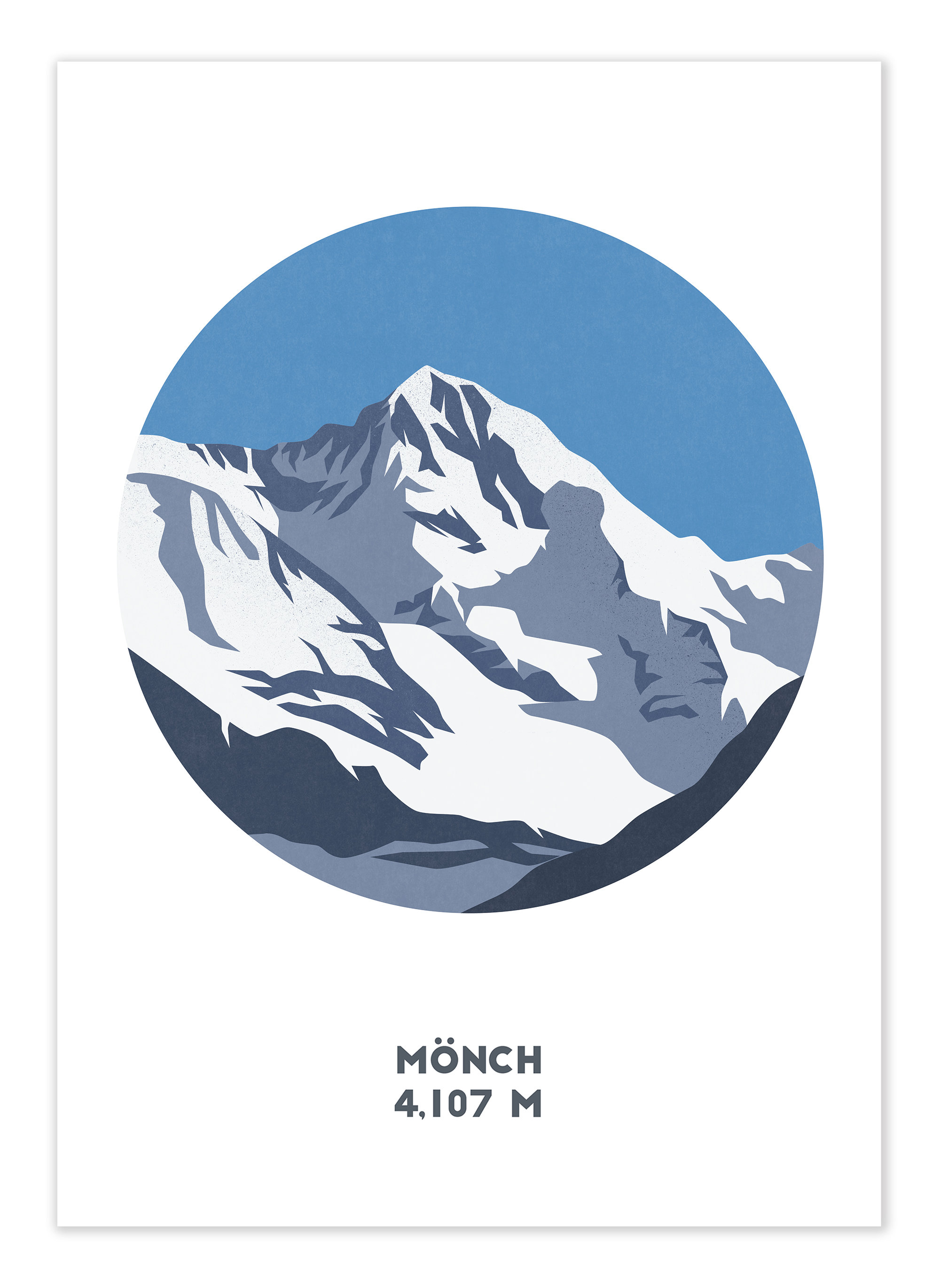 Monch Mountain Print, Switzerland - Etsy UK