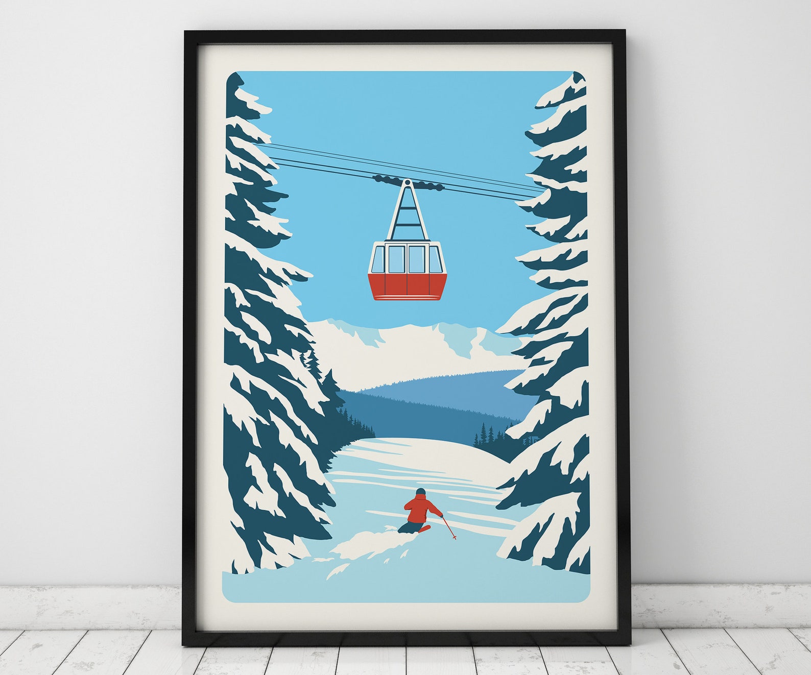 Ski Resort Poster Ski Print Customisable Print - Etsy UK