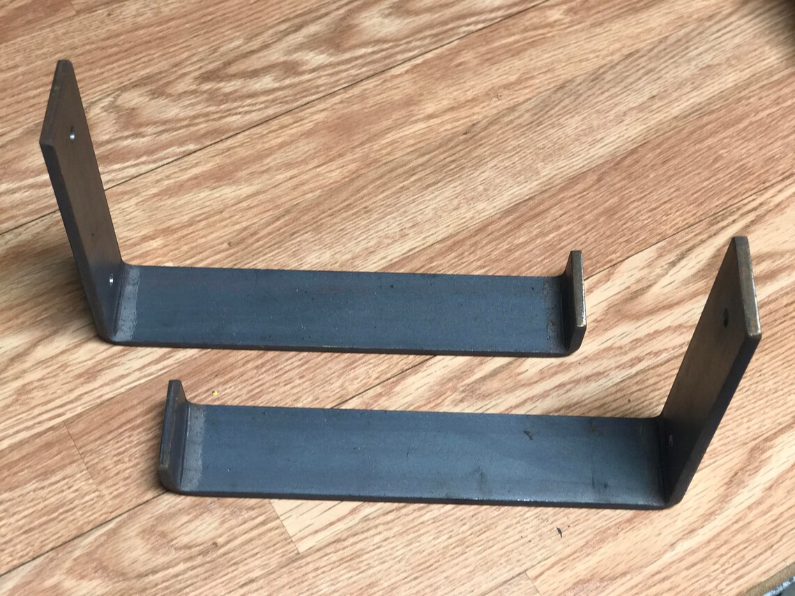 8 inch deep X 2 wide x 1/4 thick Steel shelf bracket Rustic | Etsy