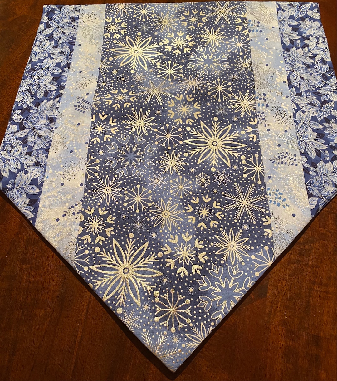 Blue Snowflake Table Runner - Etsy