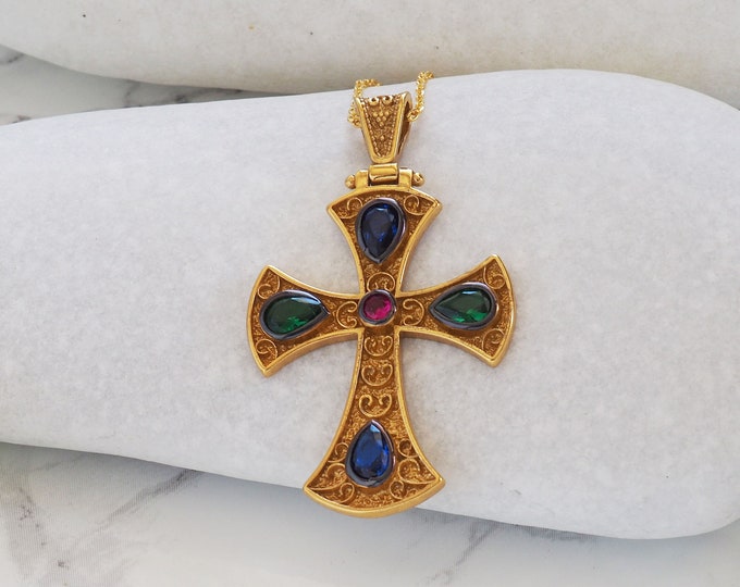 Ancient Greek Cross Cross Talisman Made of 925 Silver, Gold Orthodox ...