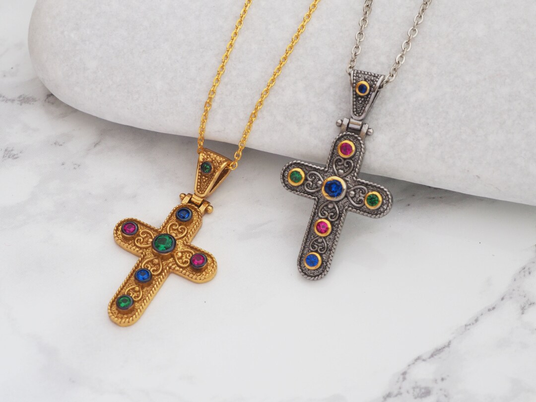Ancient Greek Cross Cross Talisman Made of 925 Silver, Gold Orthodox ...