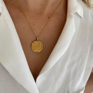 Solid Gold 14k Vyzantine Coin, Constantinato Greek Amulet, Real Gold ...