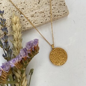 Solid Gold 14k Vyzantine Coin, Constantinato Greek Amulet, Real Gold ...