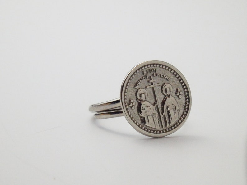 Greek Constantine Ring, Greek Coin Gold Ring, Adjustable Ring, Gold ...