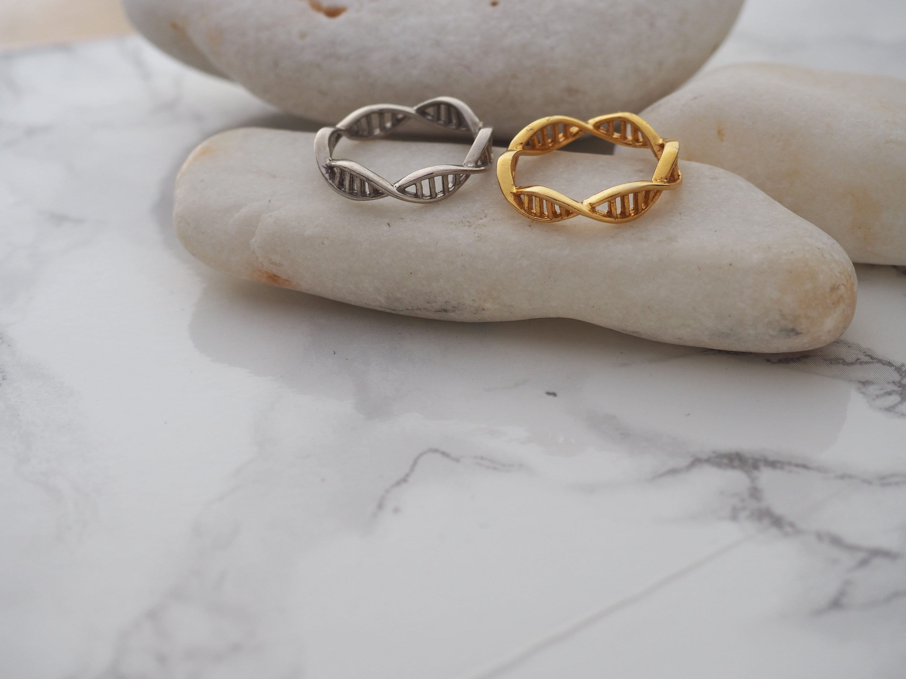 DNA Double Helix Ring Sterling Silver 925 Chemistry ring | Etsy