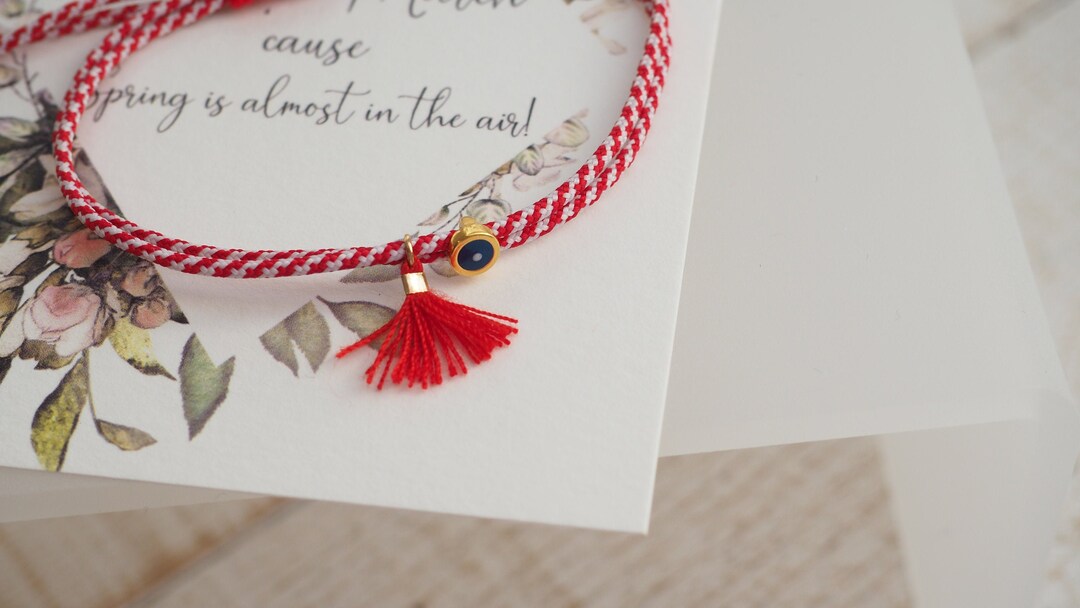 Martis Bracelet, Greek March Red Bracelet, Red and White Bracelet Evil ...