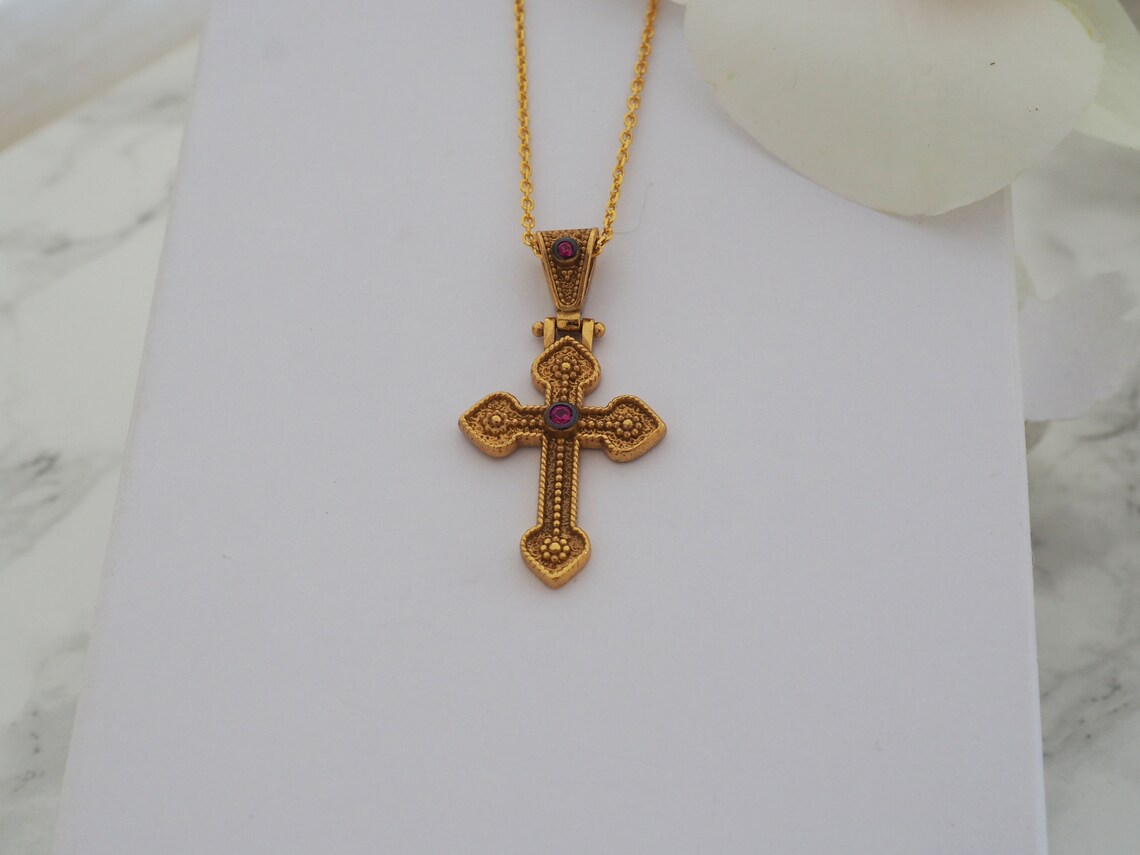Ancient Greek Cross Cross Talisman Made of 925 Silver, Gold Orthodox ...