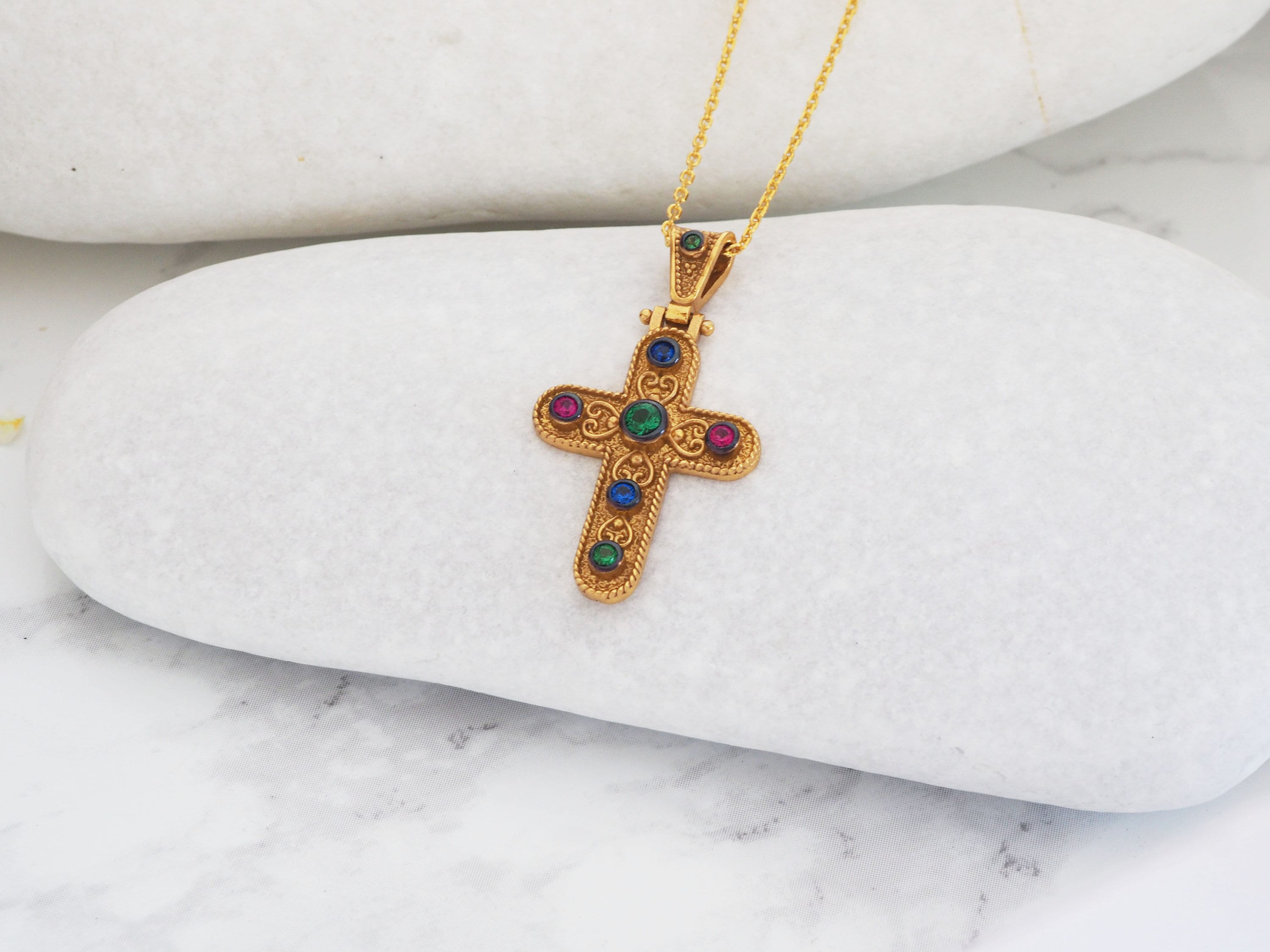 Ancient Greek Cross Cross Talisman Made of 925 Silver Gold - Etsy UK