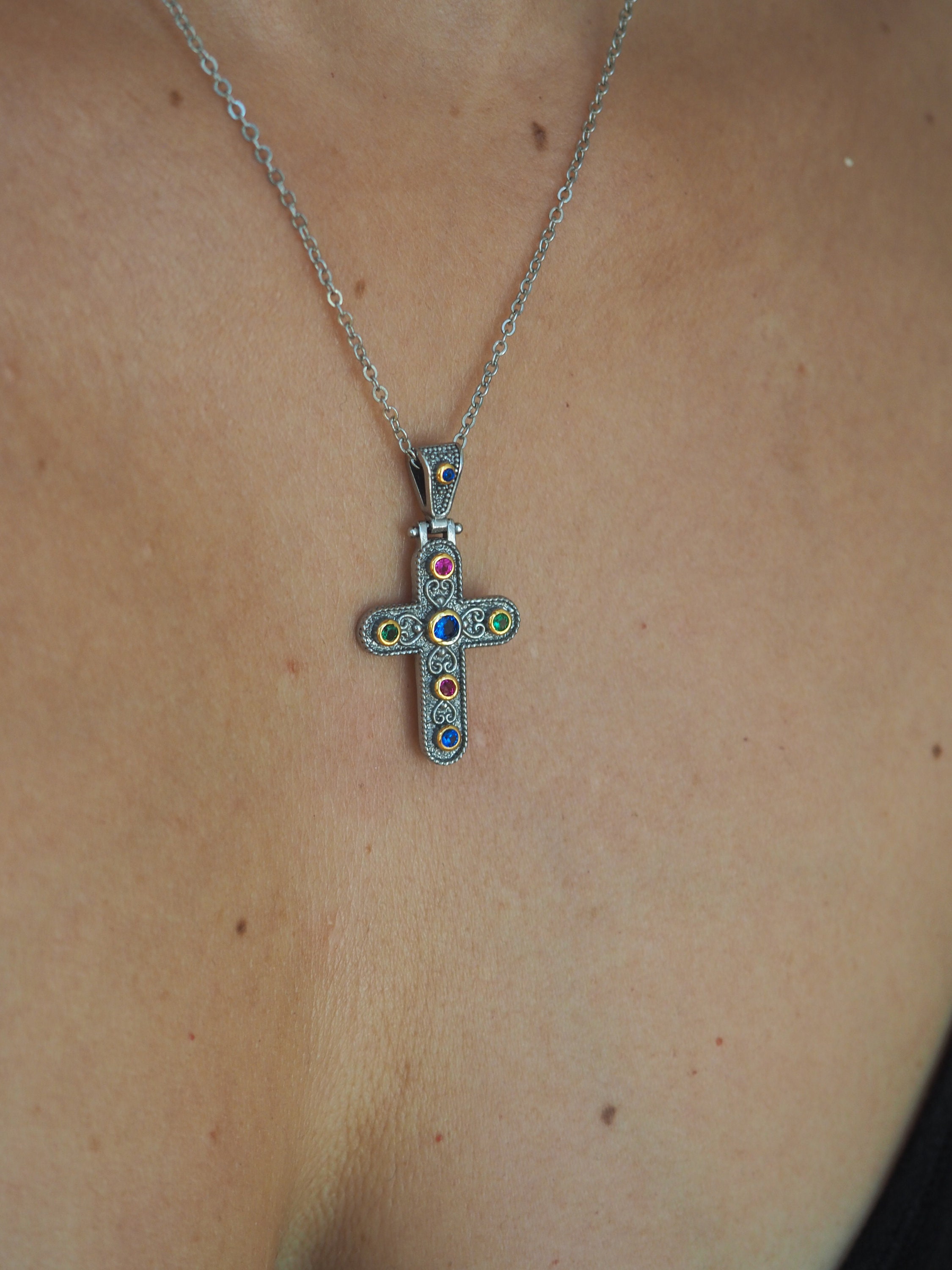 Ancient Greek Cross Cross Talisman Made of 925 Silver Gold - Etsy UK