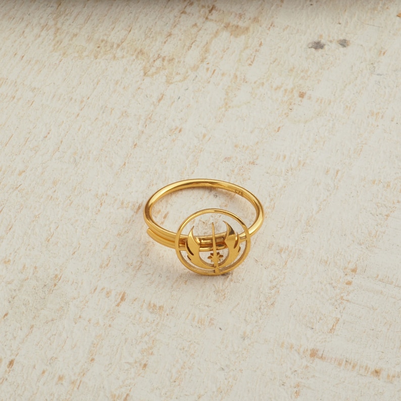 Star Wars Double Rebel/empire Ring Gold Silver 925 Star Wars - Etsy