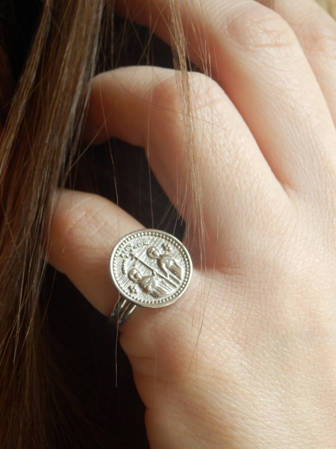 Greek Constantine Ring, Greek Coin Gold Ring, Adjustable Ring, Gold ...