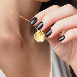 Solid Gold 14k Vyzantine Coin, Constantinato Greek Amulet, Real Gold ...