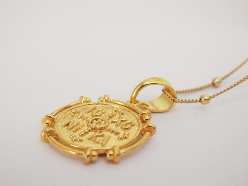 Constantine Talisman Made of 925 Silver, Gold Medallion Greek Pendant ...