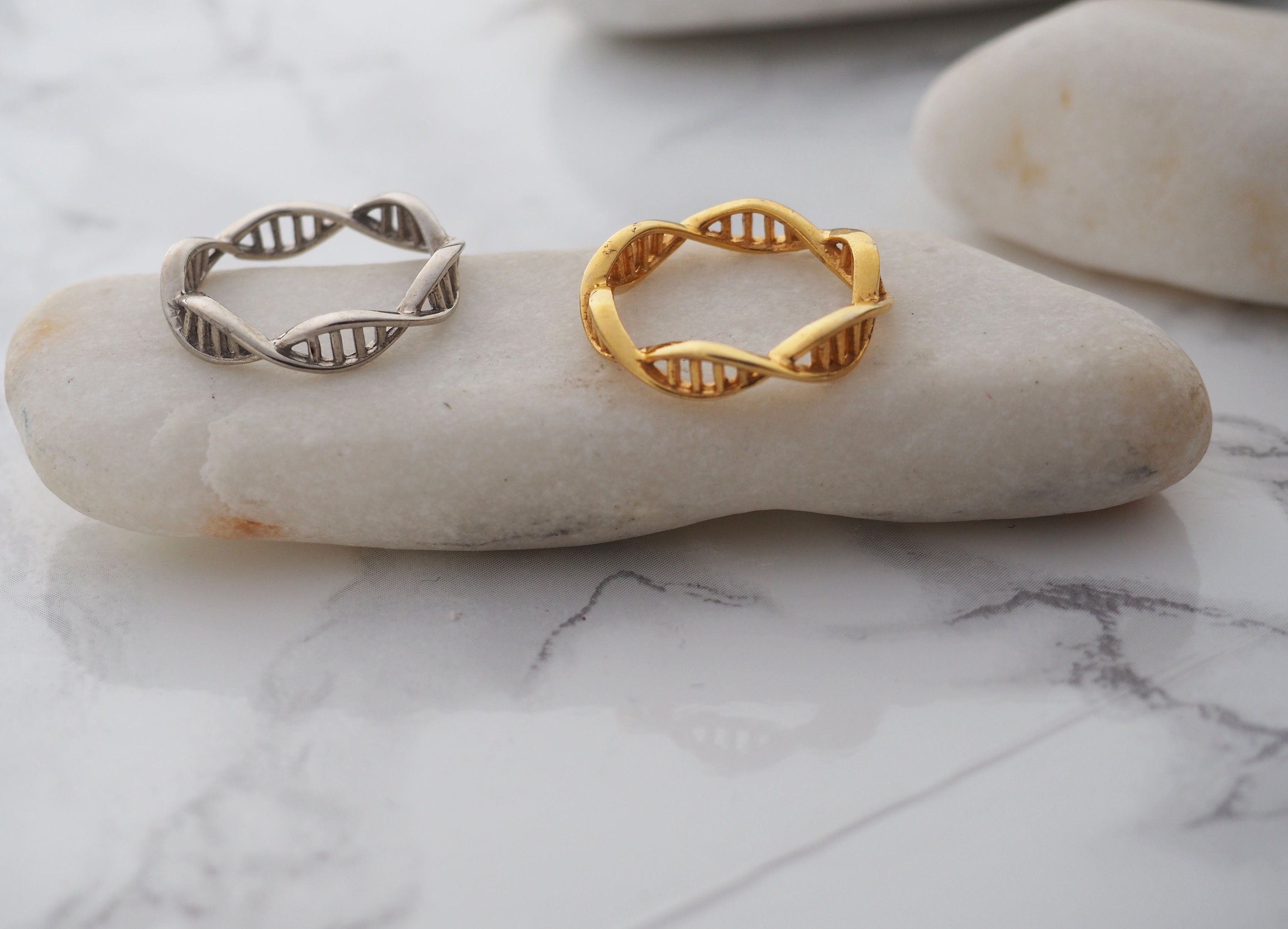 DNA Double Helix Ring Sterling Silver 925 Chemistry ring | Etsy