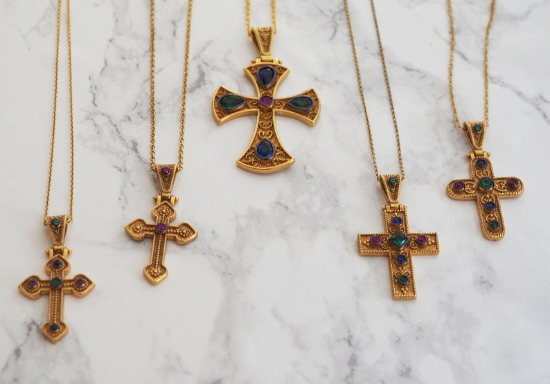 Ancient Greek Cross Cross Talisman Made of 925 Silver, Gold Orthodox ...