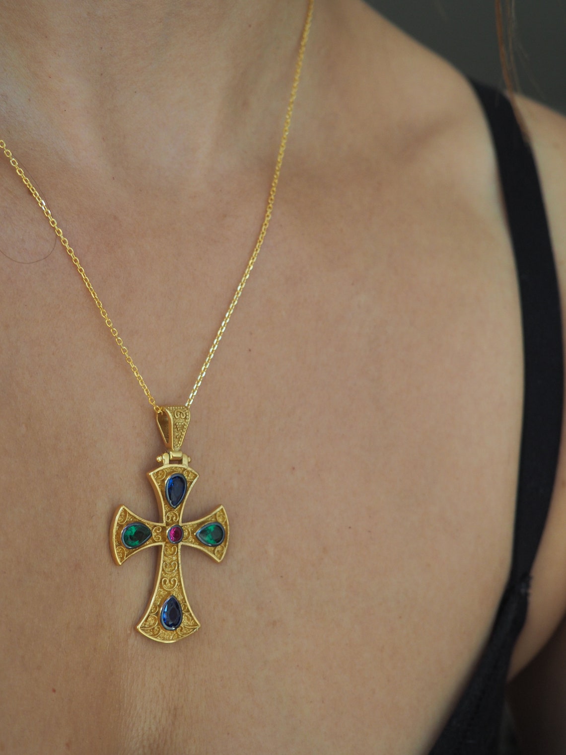 Ancient Greek Cross Cross Talisman Made of 925 Silver, Gold Orthodox ...