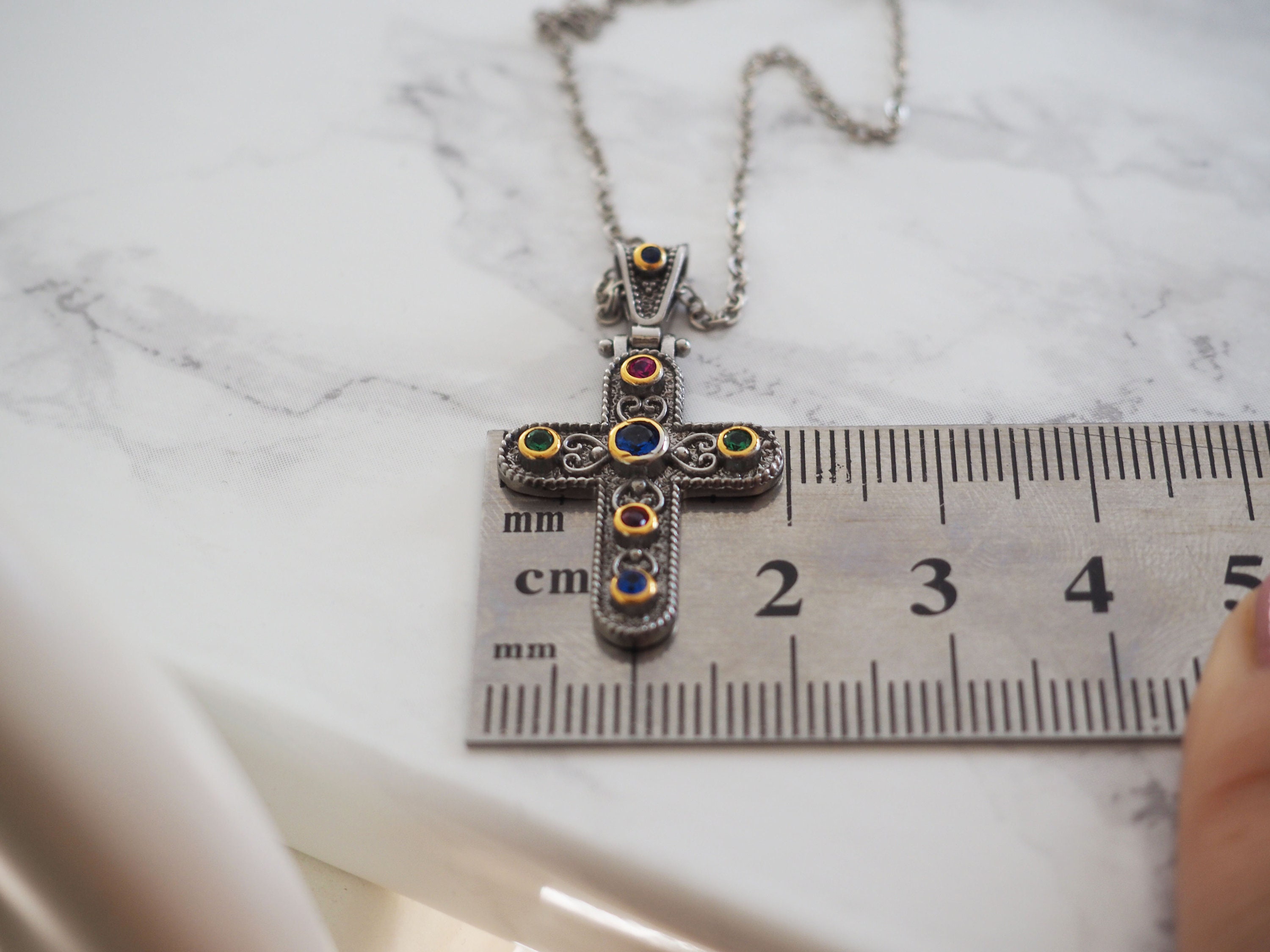 Ancient Greek cross Cross talisman made of 925 silver Gold | Etsy