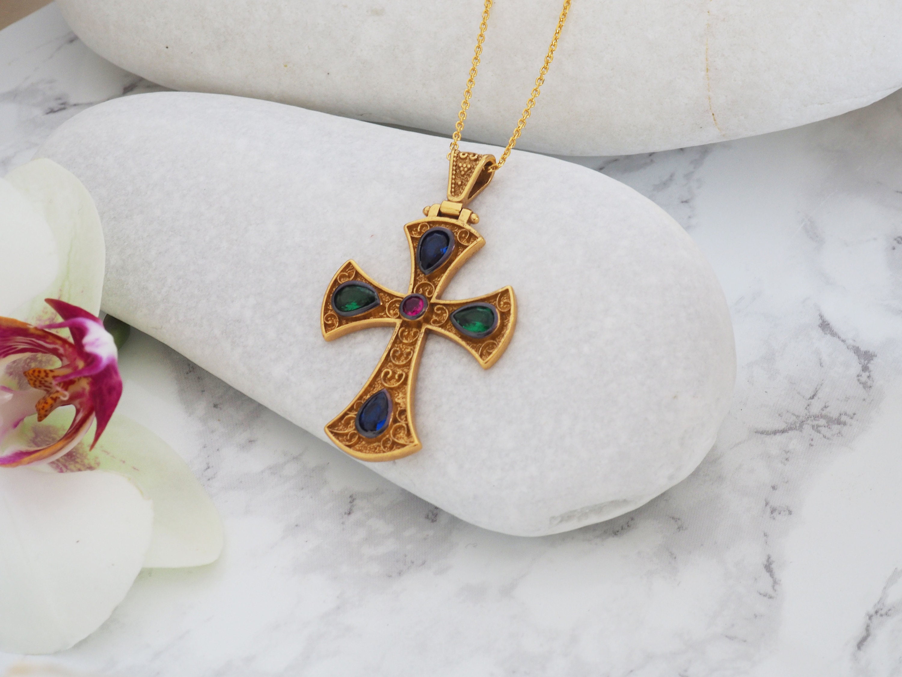 Ancient Greek Cross Cross Talisman Made of 925 Silver Gold - Etsy