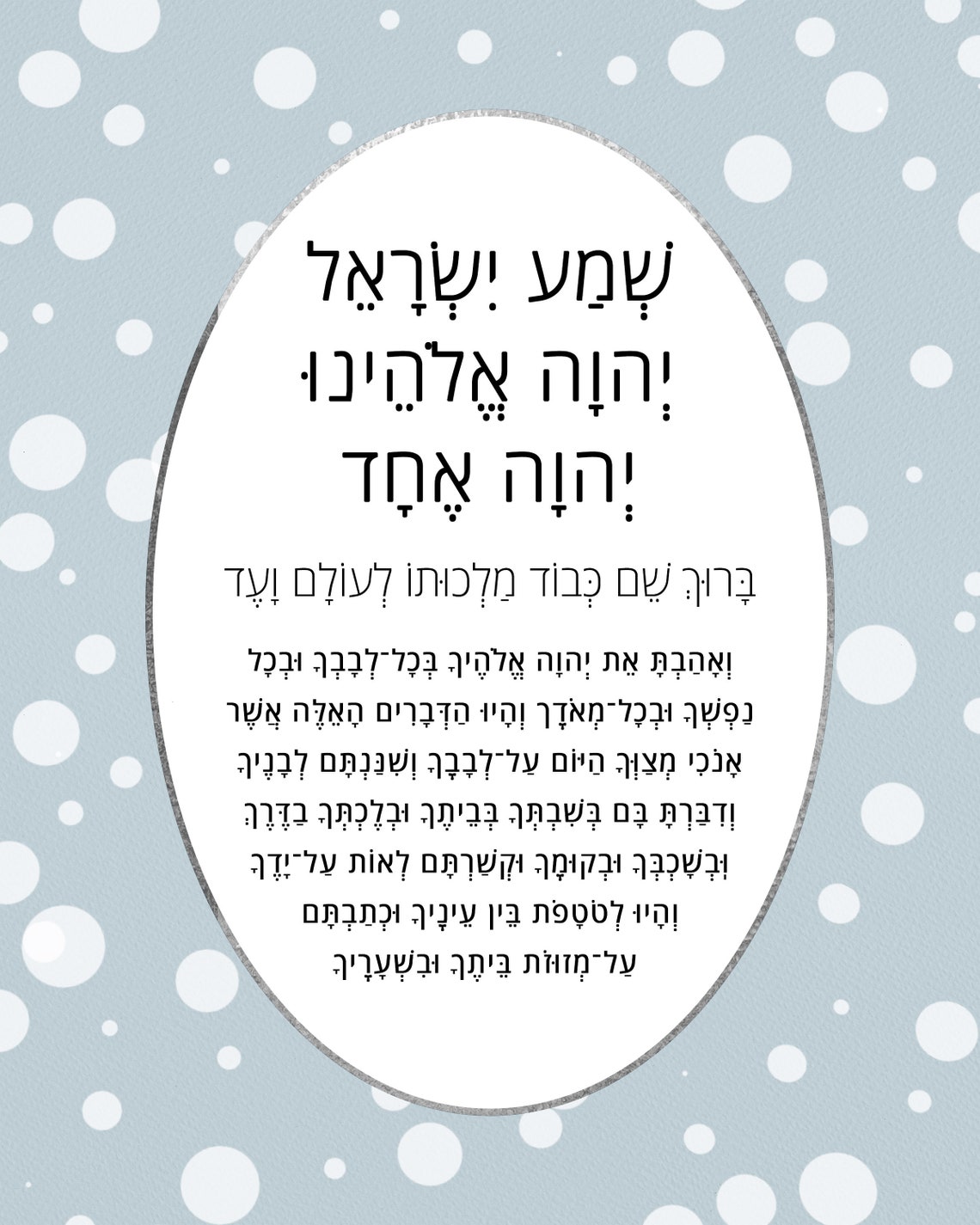 Shema Israel, Hebrew Bible Verse Prayer Print, Judaica Wall Art for ...