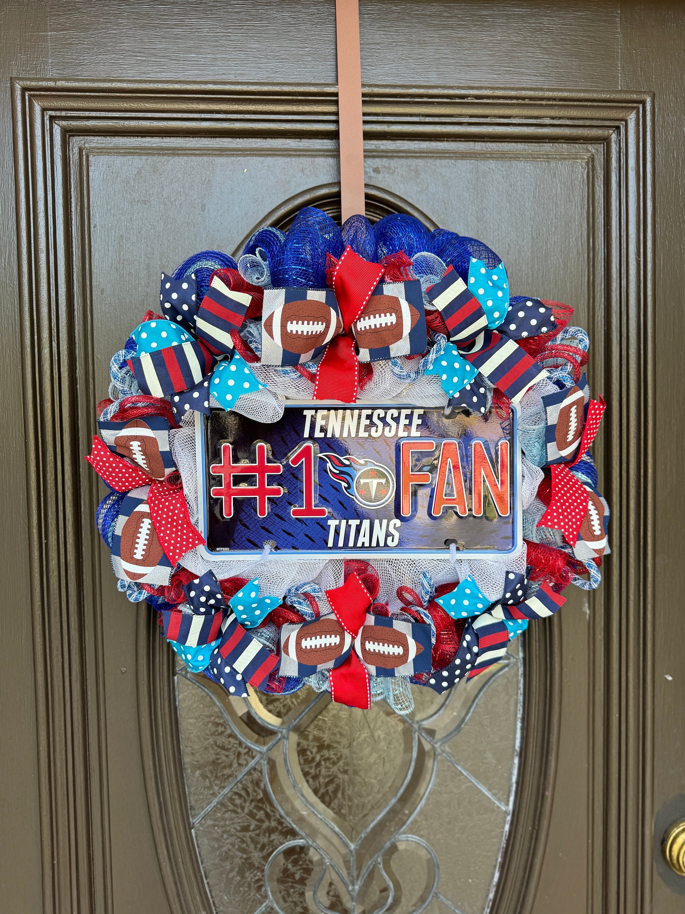 TITANS #1 Tennessee Burlap Wreath. Titans Decorations . Wreath for ...