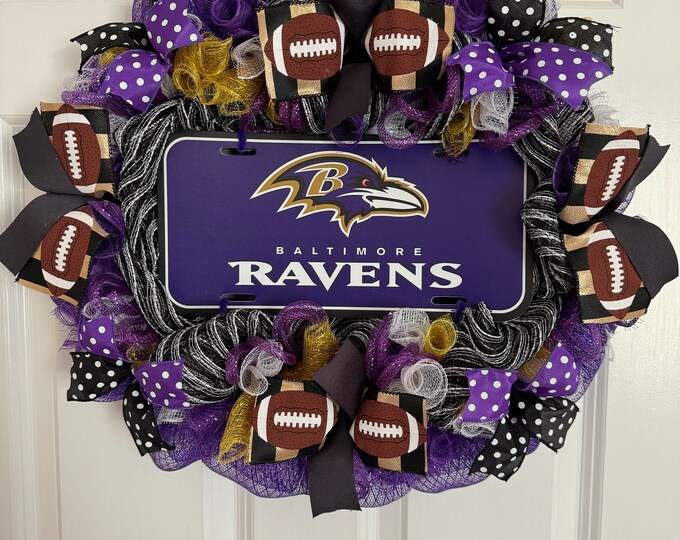 RAVENS Football Wreath. Baltimore Football Wreath. Baltimore Fans ...