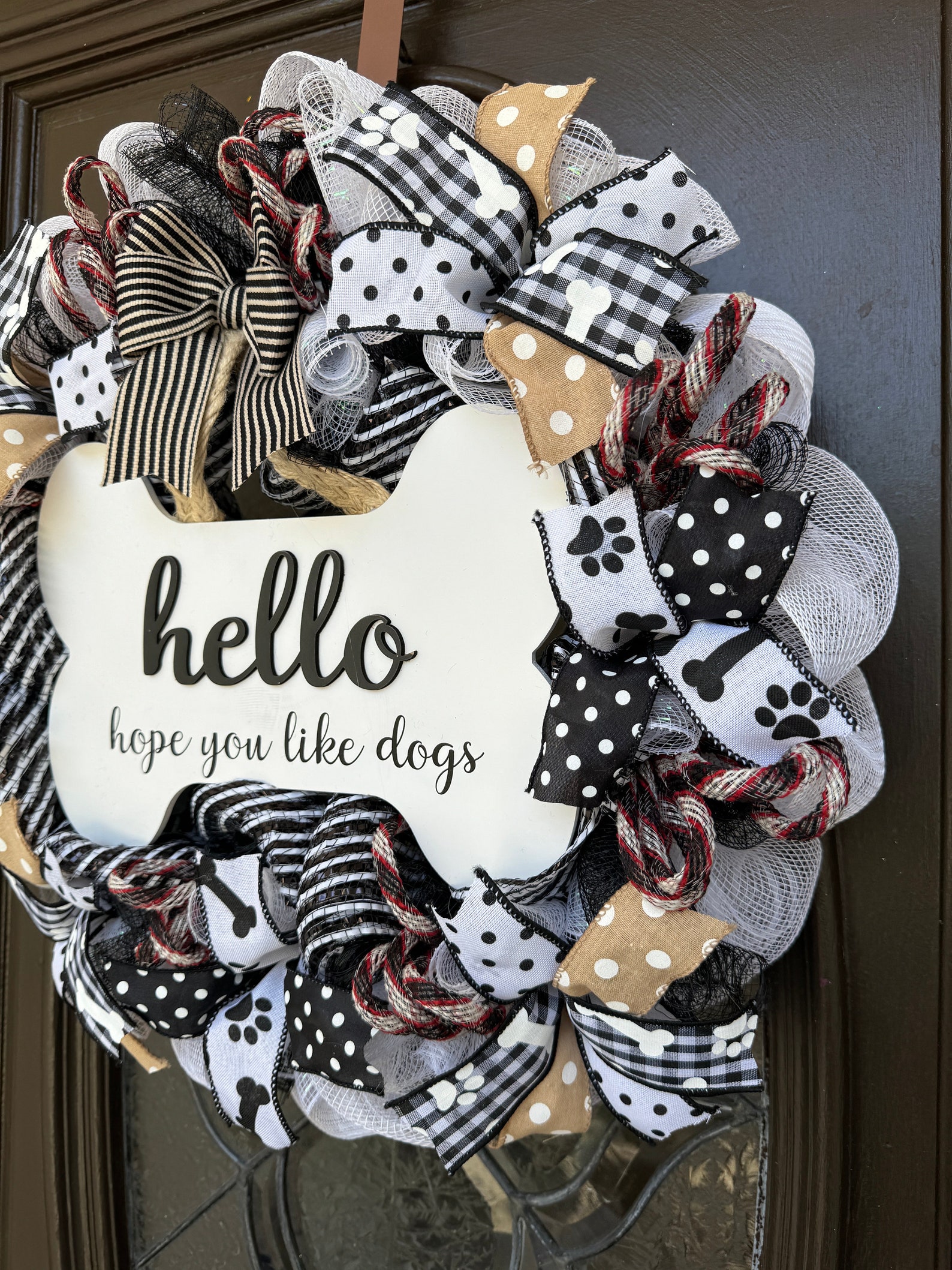 Hello Dogs Wreath.hope Like Dog Wreath. Burlap Wreath. Beautiful Wreath ...