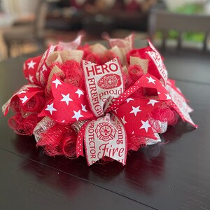 FIREFIGHTER Centerpiece . Mesh Tabletop Decor. Table Centerpiece ...