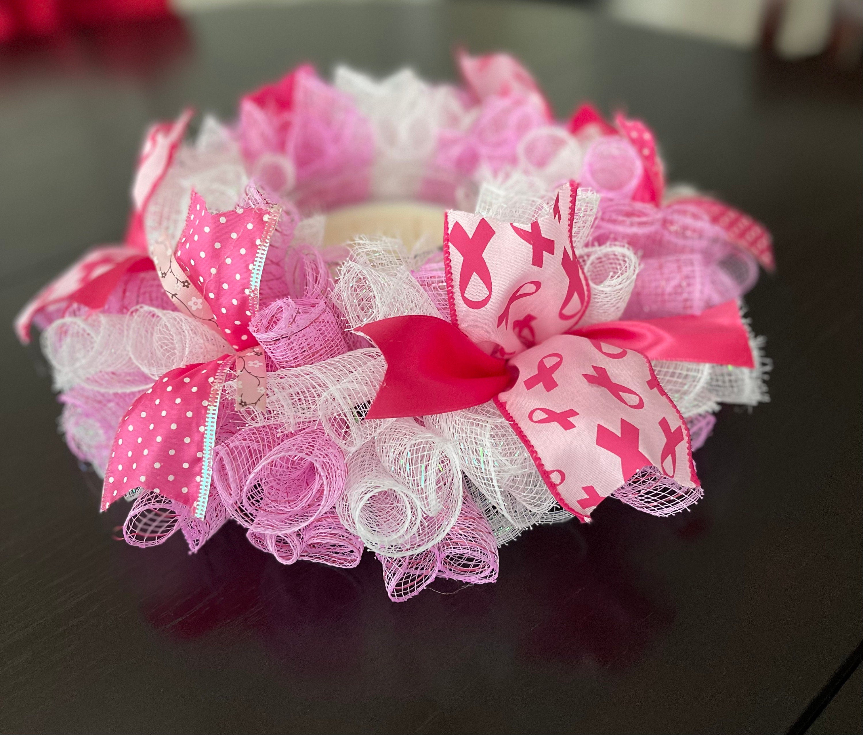 CANCER Centerpiece. Cancer Deco Mesh Tabletop. Cancer Support, Cancer ...