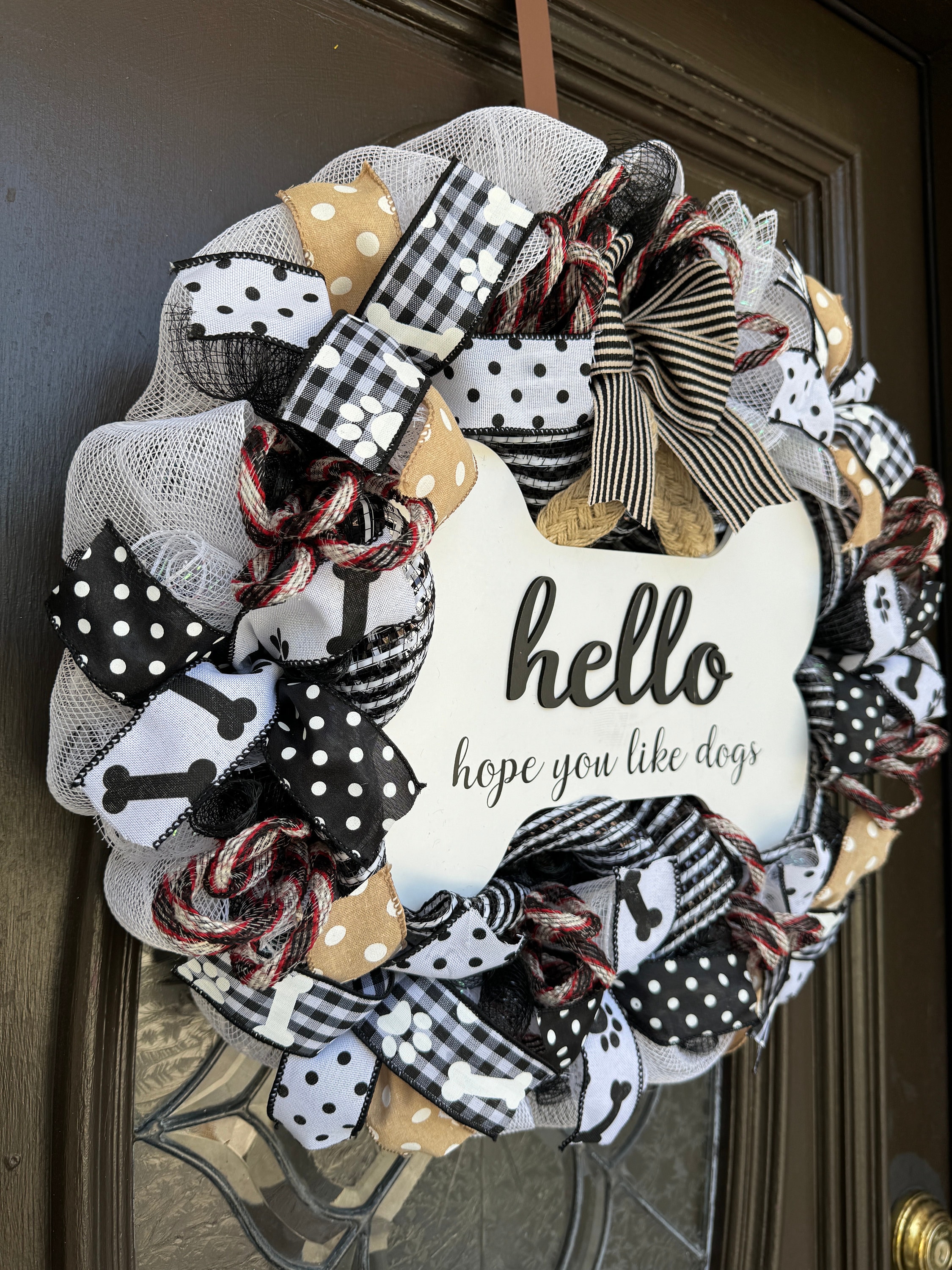 Hello Dogs Wreath.hope Like Dog Wreath. Burlap Wreath. Beautiful Wreath ...