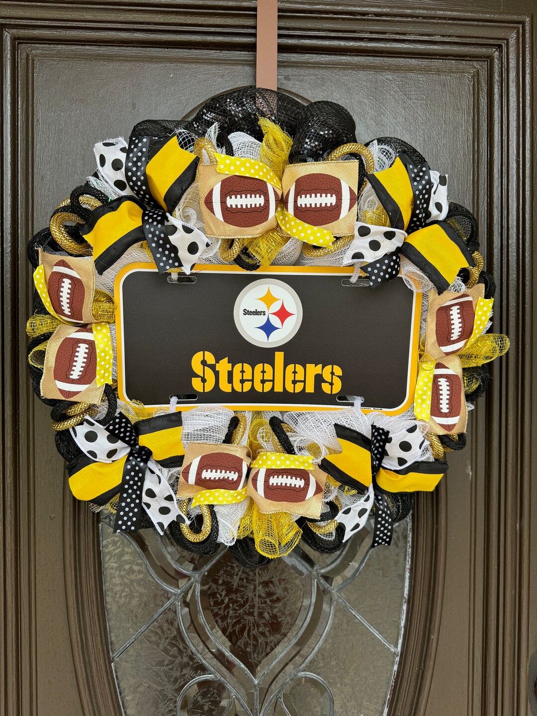 Steelers Wreath. Pittsburgh Wreath. Football Wreath. Steelers Decor ...