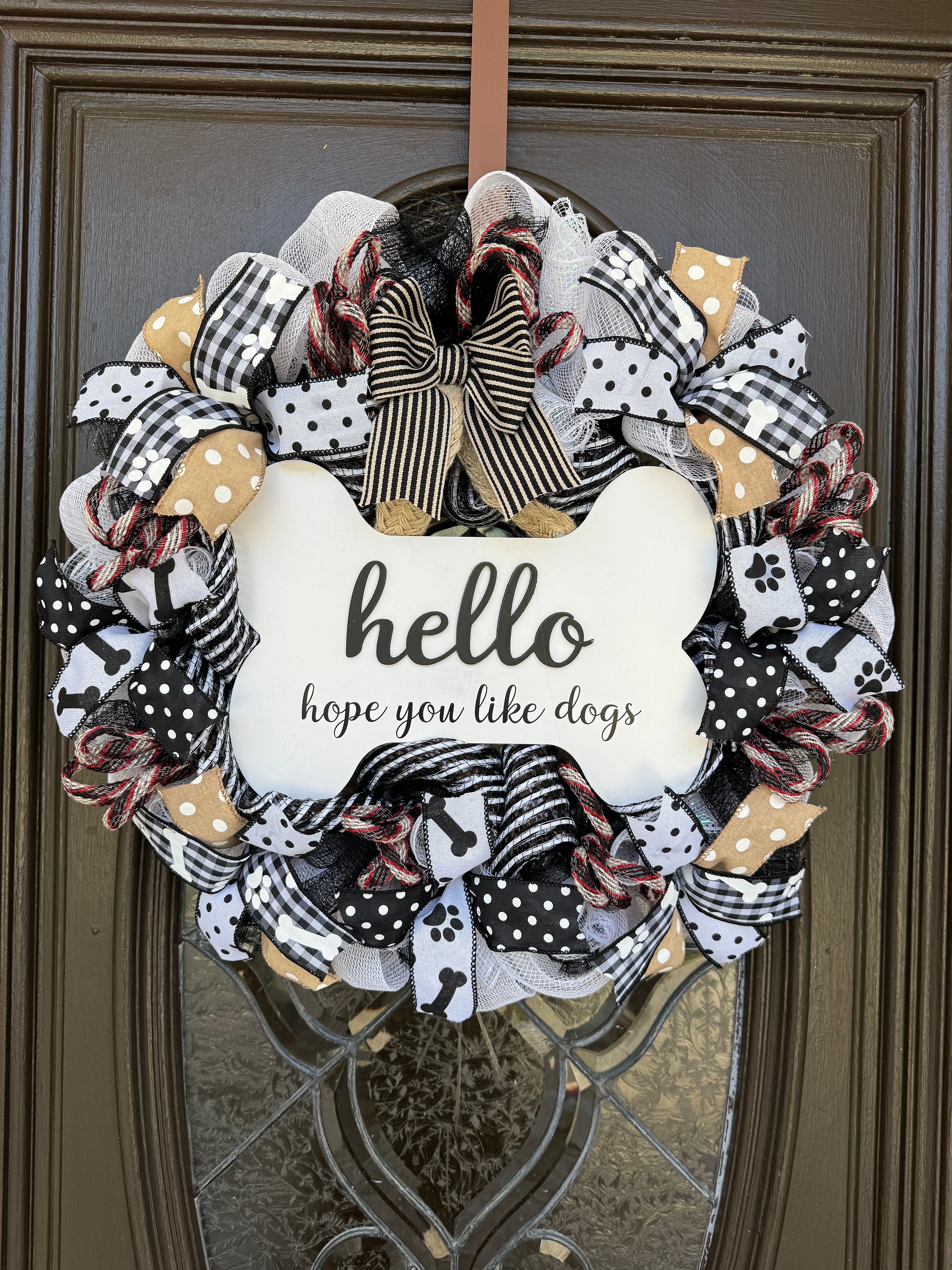 Hello Dogs Wreath.hope Like Dog Wreath. Burlap Wreath. Beautiful Wreath ...